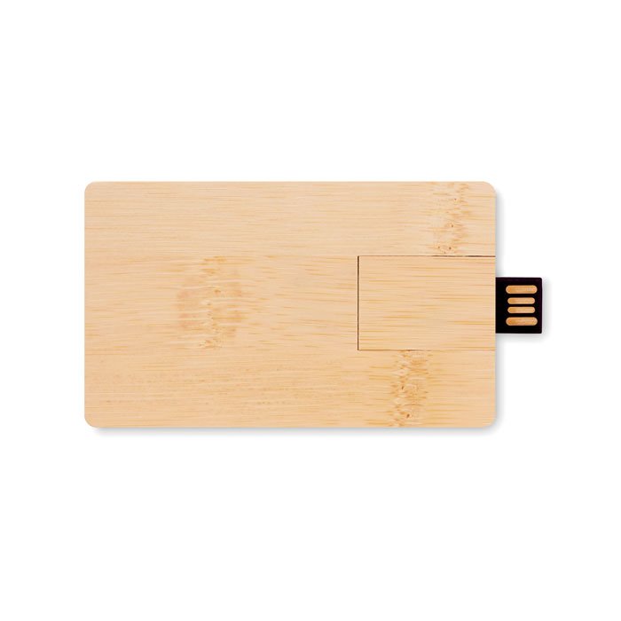 Credit Card-Sized Flash Drive with Bamboo Cover